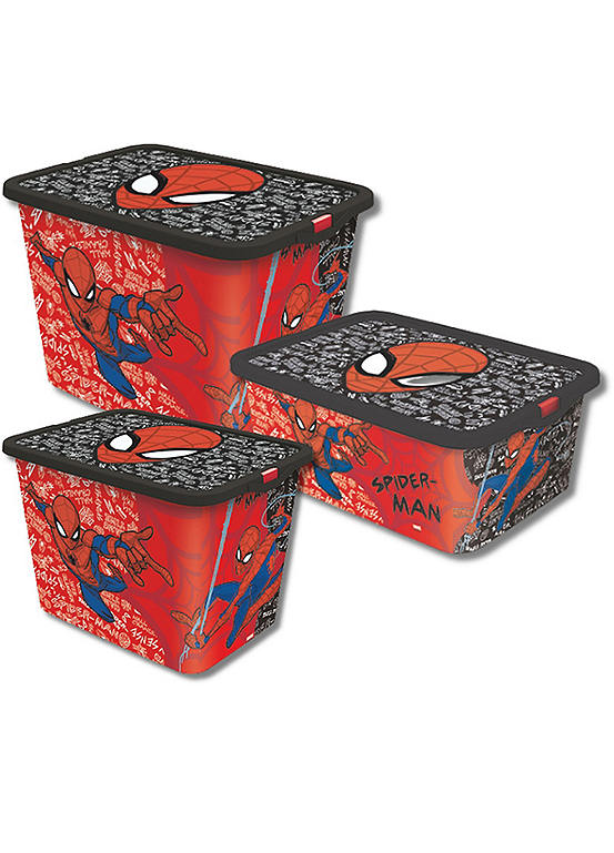 Marvel Set Of 3 Spiderman Storage Boxes | Freemans
