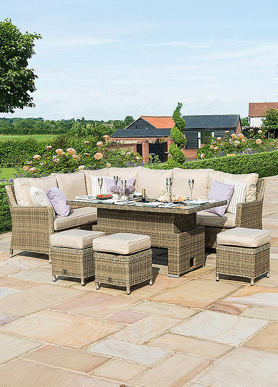 Maze Winchester Corner Dining Set with Ice Bucket & Rising Table | Freemans