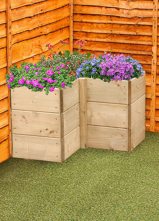 Medium Timber Raised Corner Planter 60 x 45cm | Freemans