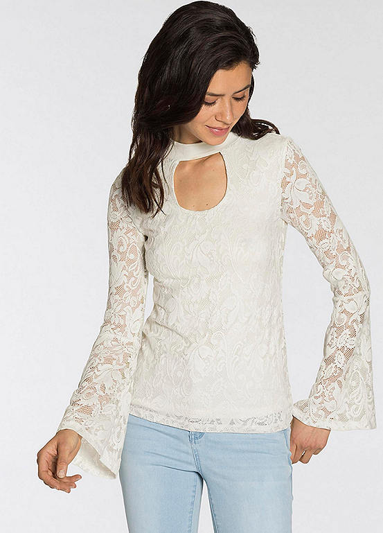 Melrose Long Sleeve Lace Top | Freemans