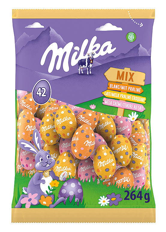 Milka Mixed 3 Flavour Bag of Foiled Mini Easter Eggs | Freemans