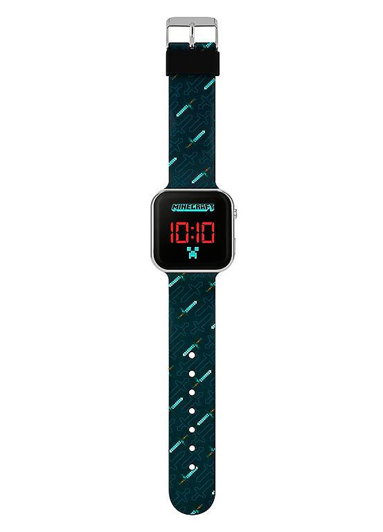 Minecraft Black Strap LED Watch | Freemans