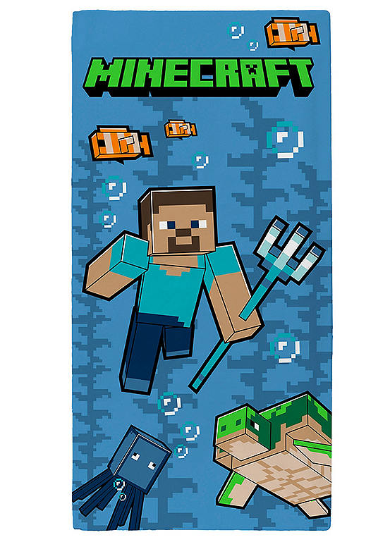 Minecraft Trident 100% Cotton Beach Towel | Freemans