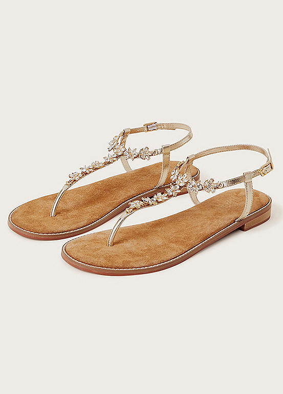 Monsoon Embellished Toe Post Leather Sandals | Freemans