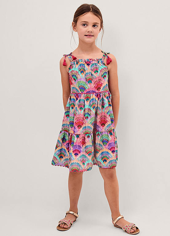Monsoon Kids Rainbow Shell Tiered Dress | Freemans