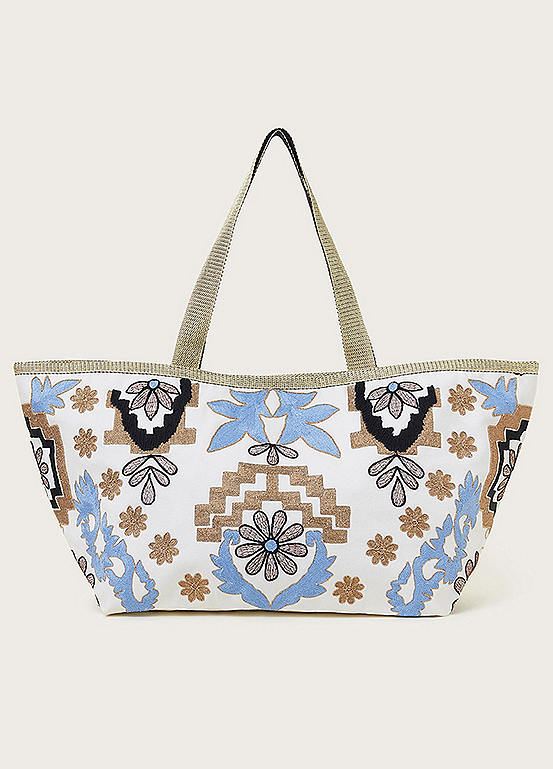 Monsoon Metallic Embroidered Tote Bag | Freemans