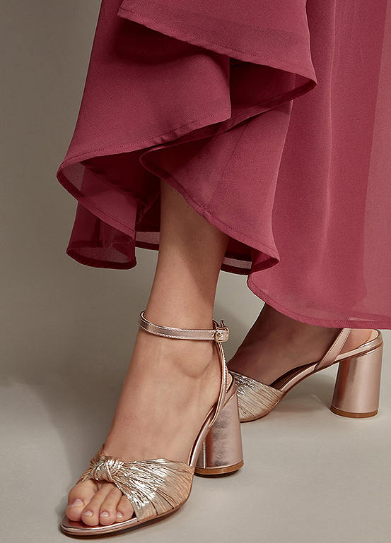 Monsoon Metallic Twist Front Heeled Sandals | Freemans
