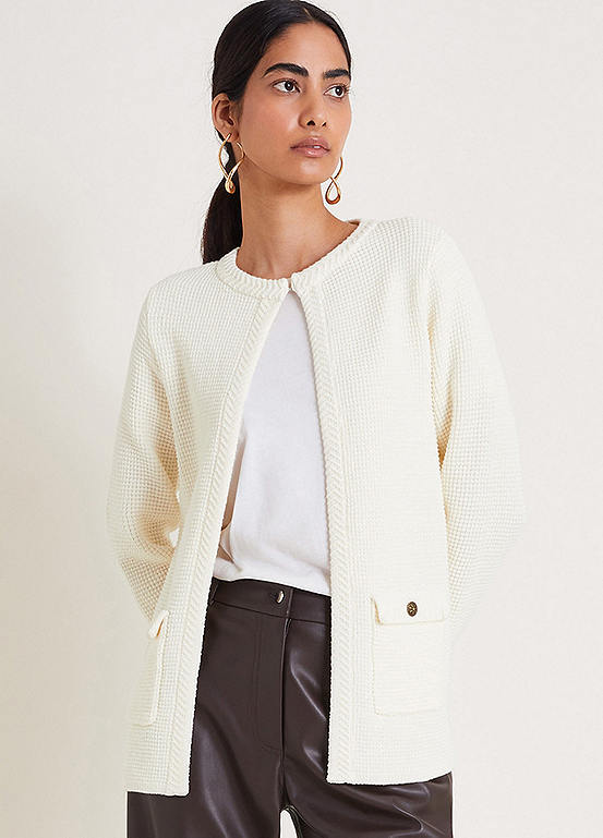Monsoon Tabby Textured Open Front Cardigan | Freemans