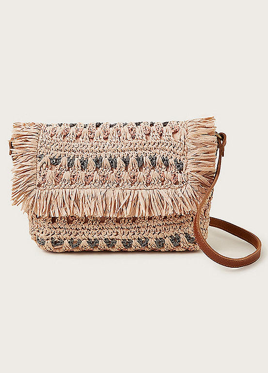 Monsoon Tonal Raffia Crossbody Bag | Freemans