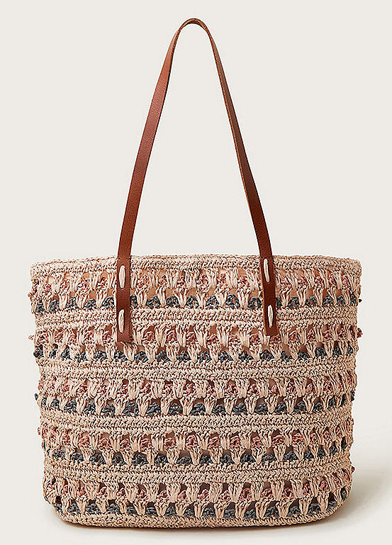 Monsoon Tonal Raffia Shopper Bag | Freemans