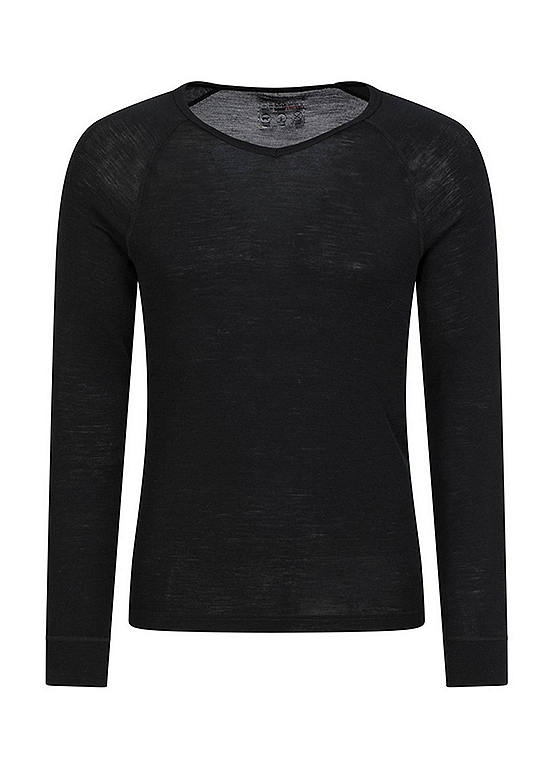 Mountain Warehouse Mens Merino Wool V-Neck Base Layer Top | Freemans
