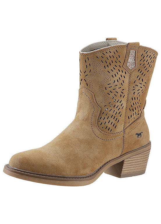 Mustang Western Block Heel Ankle Boots | Freemans