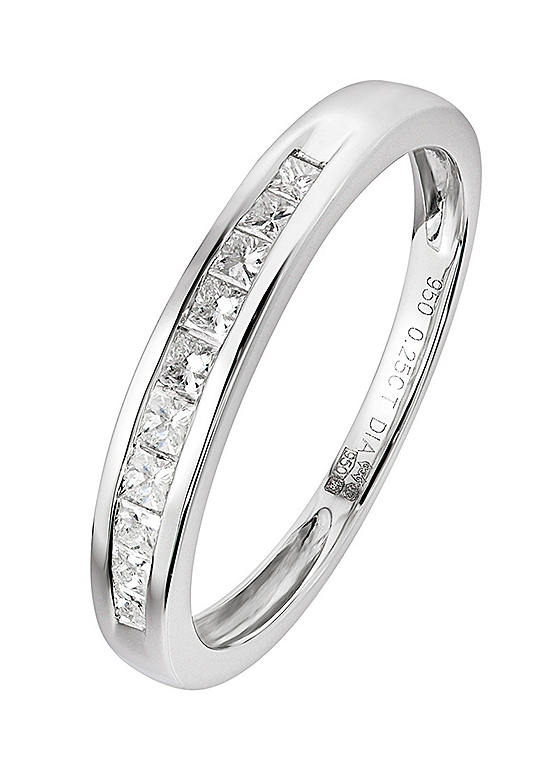 Natural Diamonds Platinum Channel Set 0.25ct Princess Cut Diamond ...