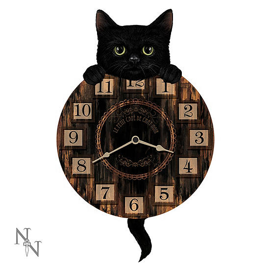 Nemesis Now Kitten Tickin’ Black Cat Wall Clock | Freemans