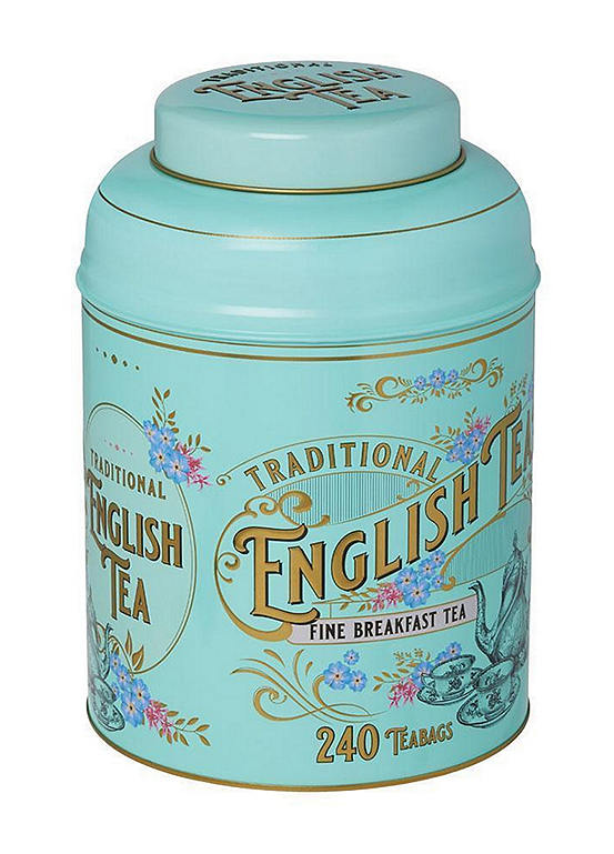 New English Teas Vintage Victorian Deluxe Tea Caddy - Mint Green | Freemans