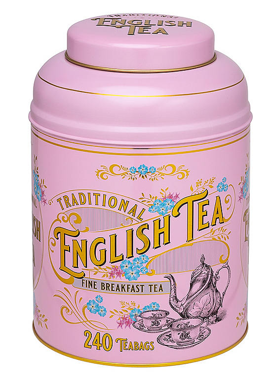 New English Teas Vintage Victorian Deluxe Tea Caddy - Rose Pink | Freemans
