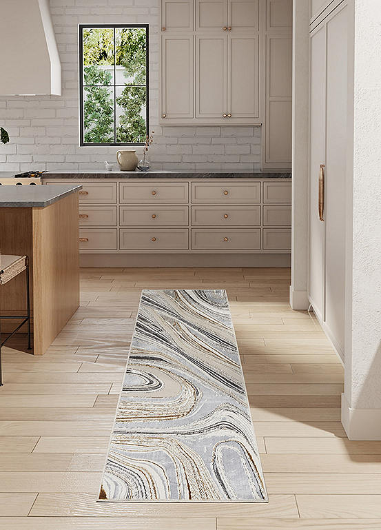 Nourison Glitz Swirl Runner | Freemans