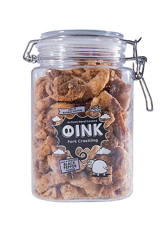 Oink Black Pepper Pork Scratching Gift Jar | Freemans
