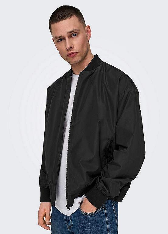 Only & Sons Full Zip Bomber Jacket | Freemans