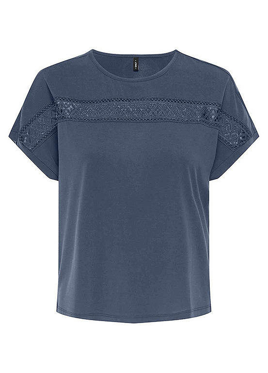 Only Cap Sleeve Lace Panel Blouse | Freemans