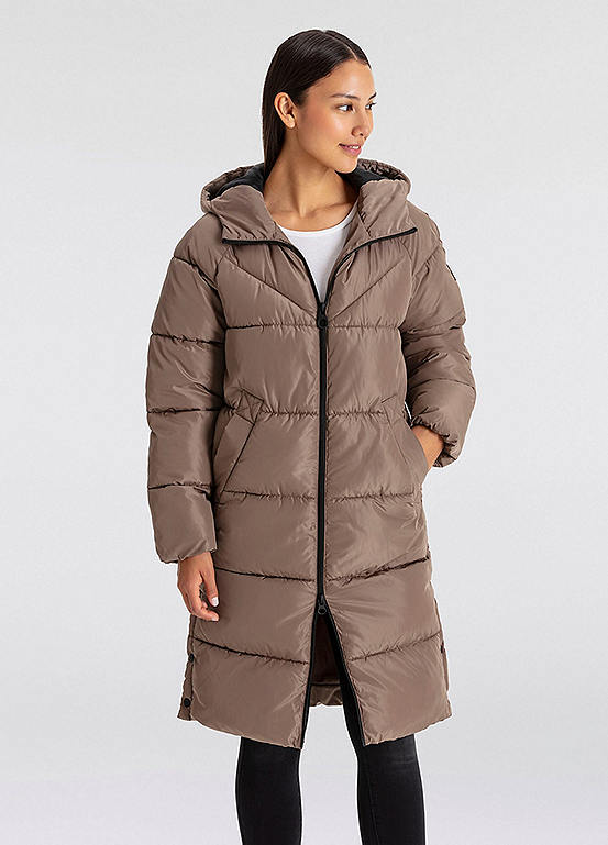 Only Long Quilted Hooded Coat | Freemans