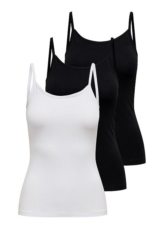 Only Pack of 3 Spaghetti Tank Tops | Freemans