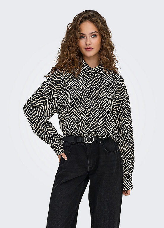 Only Zebra Print Long Sleeve Shirt | Freemans