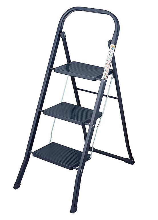 Our House Tread Steel 3 Tier Step Ladder | Freemans