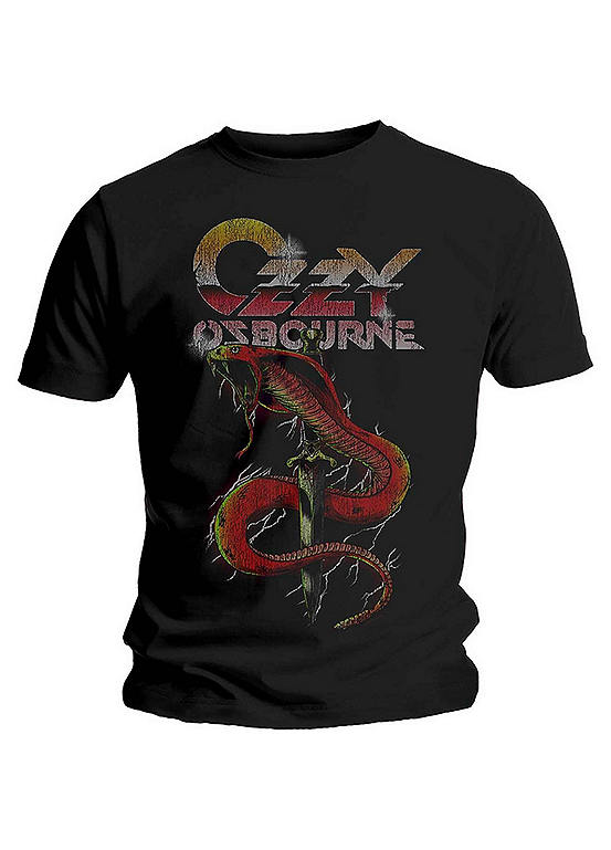 Ozzy Osbourne Unisex Adult Vintage Snake T-Shirt | Freemans