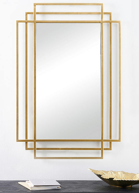 Pacific Gold Metal Rectangular Multi Framed Wall Mirror | Freemans