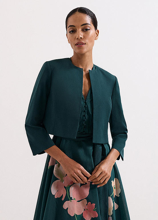Phase Eight Arlette Teal Cropped Jacket | Freemans