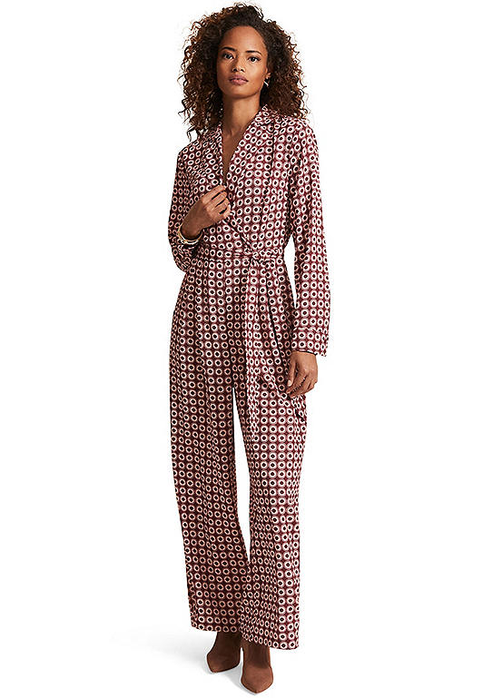 Phase Eight Bianka Satin Geo Wide Leg Jumpsuit | Freemans