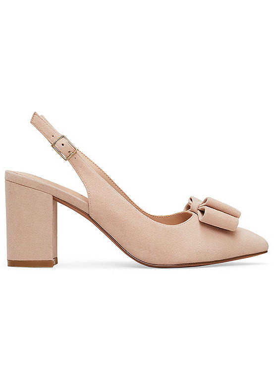 Phase Eight Bow Front Slingback Block Heel Shoes | Freemans