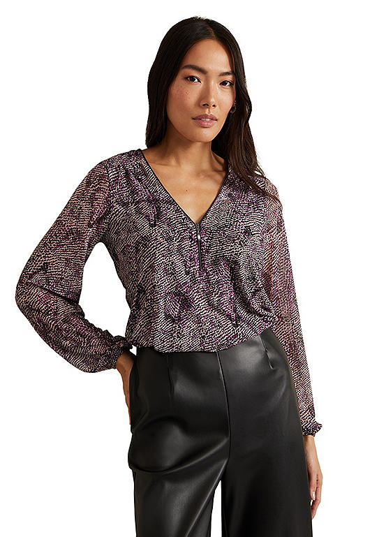 Phase Eight Elyza Snake Mesh Print Top | Freemans