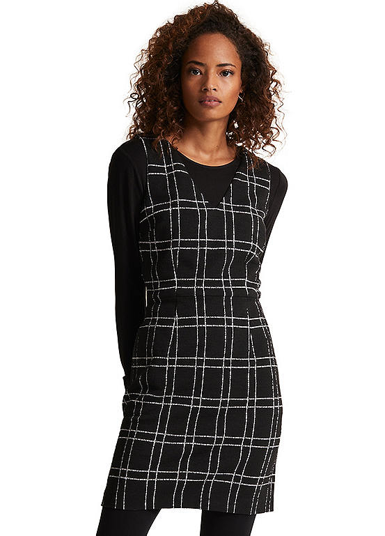 Phase Eight Gemma Checked Pinafore Mini Dress | Freemans