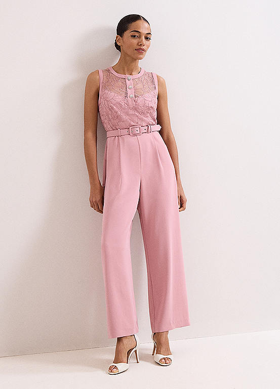 Phase Eight Ivanna Pink Embroidered Jumpsuit | Freemans