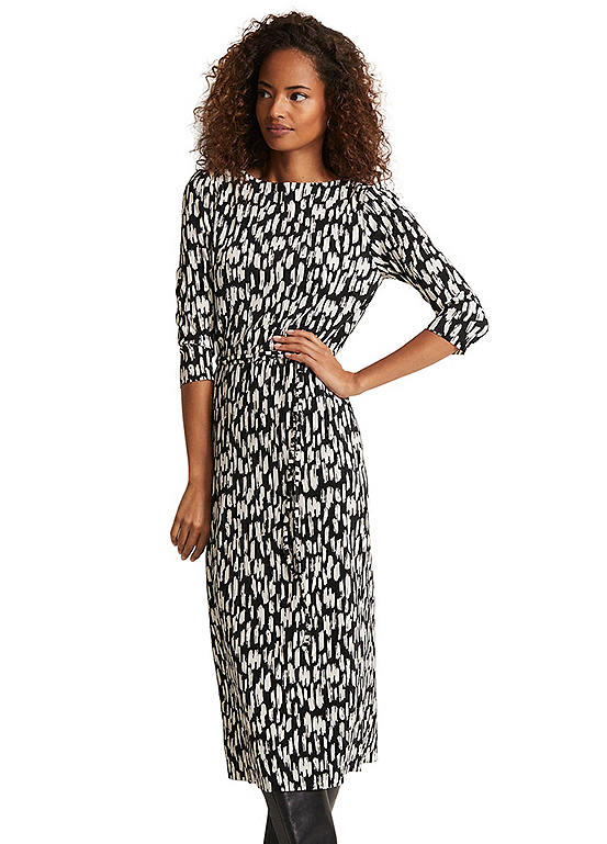 Phase Eight Jane Spotted Plisse Midi Dress | Freemans
