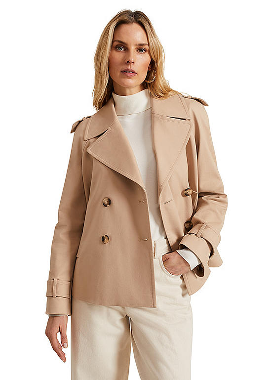Phase Eight Lola Camel Cropped Trench Jacket | Freemans