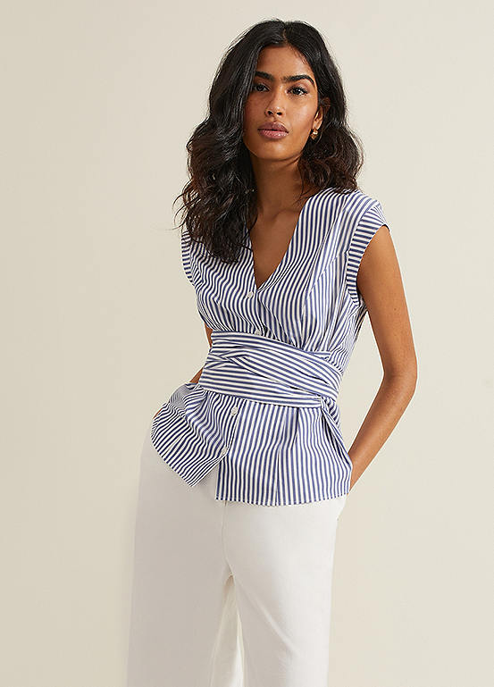 Phase Eight Sadie Stripe Tie Waist Shirt | Freemans