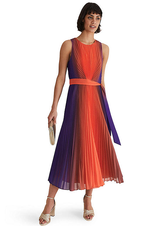 Phase Eight Simara Ombre Pleated Midi Dress | Freemans