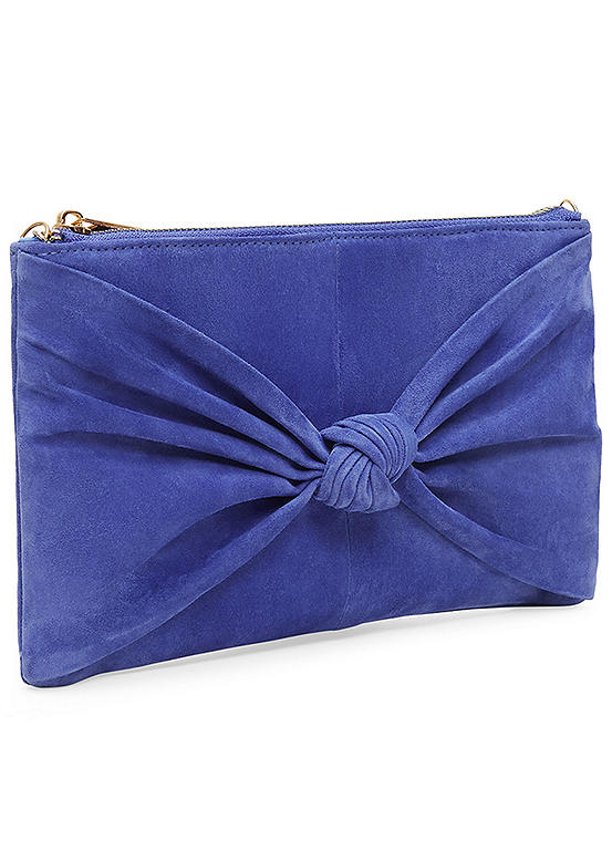 Phase Eight Suede Knot Front Clutch Bag | Freemans