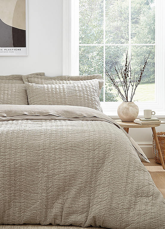 Pineapple Elephant Natural Tamba Jersey Stripe Duvet Set | Freemans