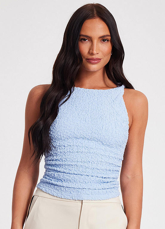 Quiz Textured Mesh Twist Detail Top | Freemans