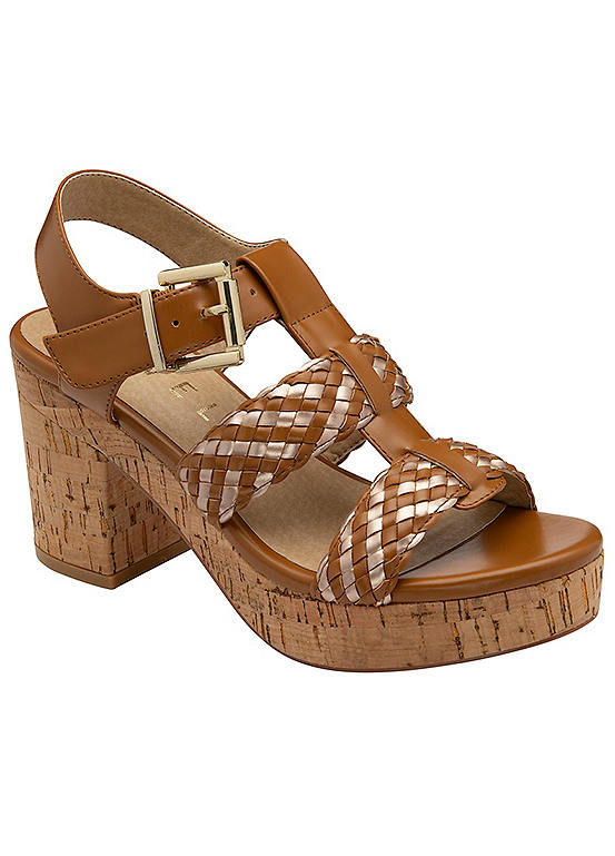 Ravel Tan Gold Platform Sandals | Freemans