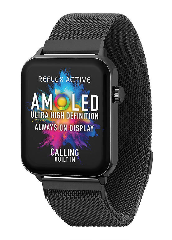 Reflex Active Series 30 Smart Calling AMOLED Watch - Black Mesh | Freemans