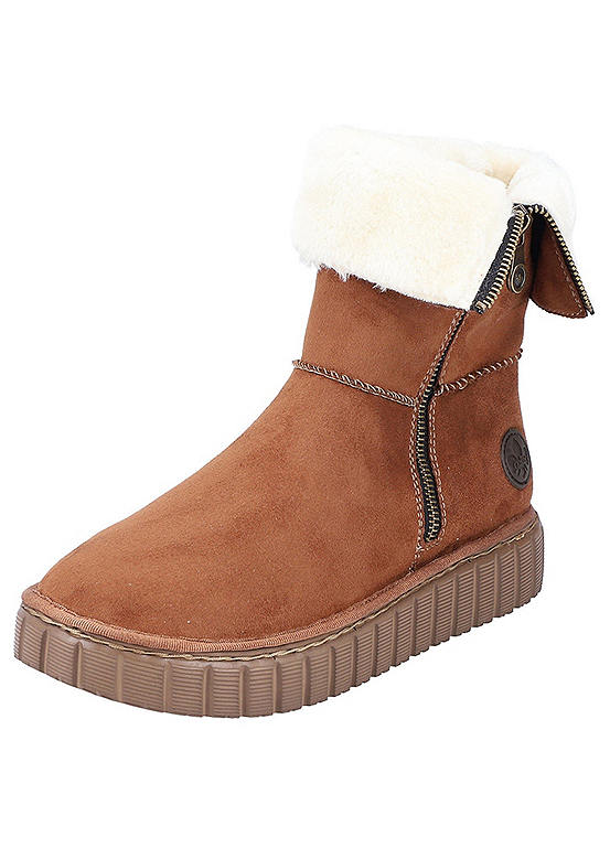 Rieker Faux Fur Collar Platform Boots | Freemans