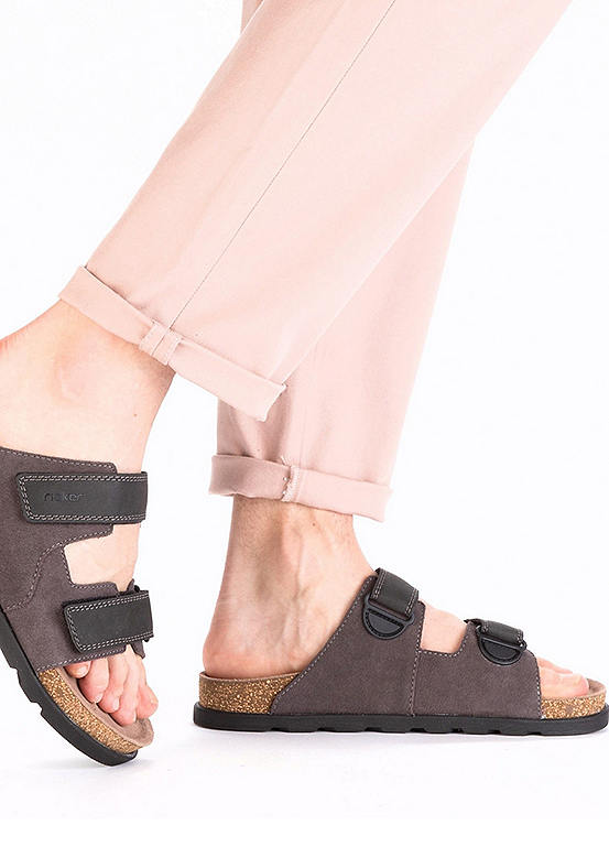 Rieker Velcro Strap Mule Sandals | Freemans