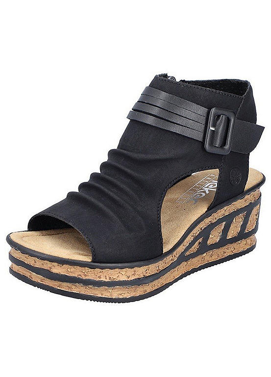 Rieker Zip Detail Wedge Sandals | Freemans