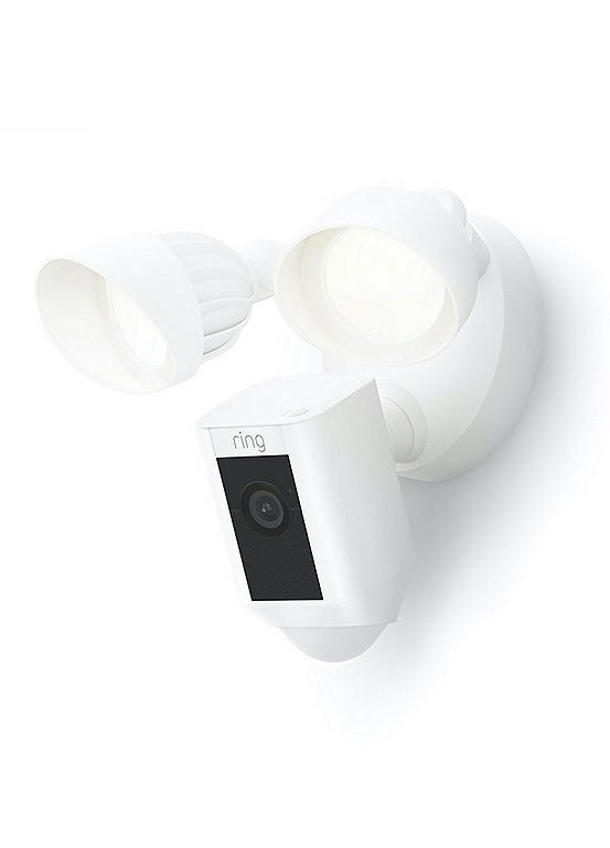 Ring Floodlight Wired Plus Cam Security Camera - White | Freemans