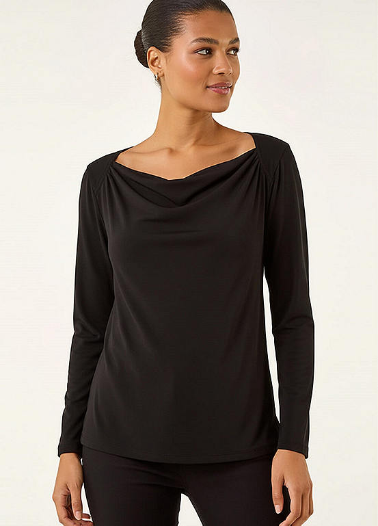Roman Cowl Neck Premium Stretch Top | Freemans